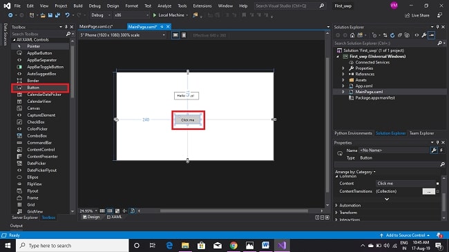 Uwp Create Simple Application By Vs 2019